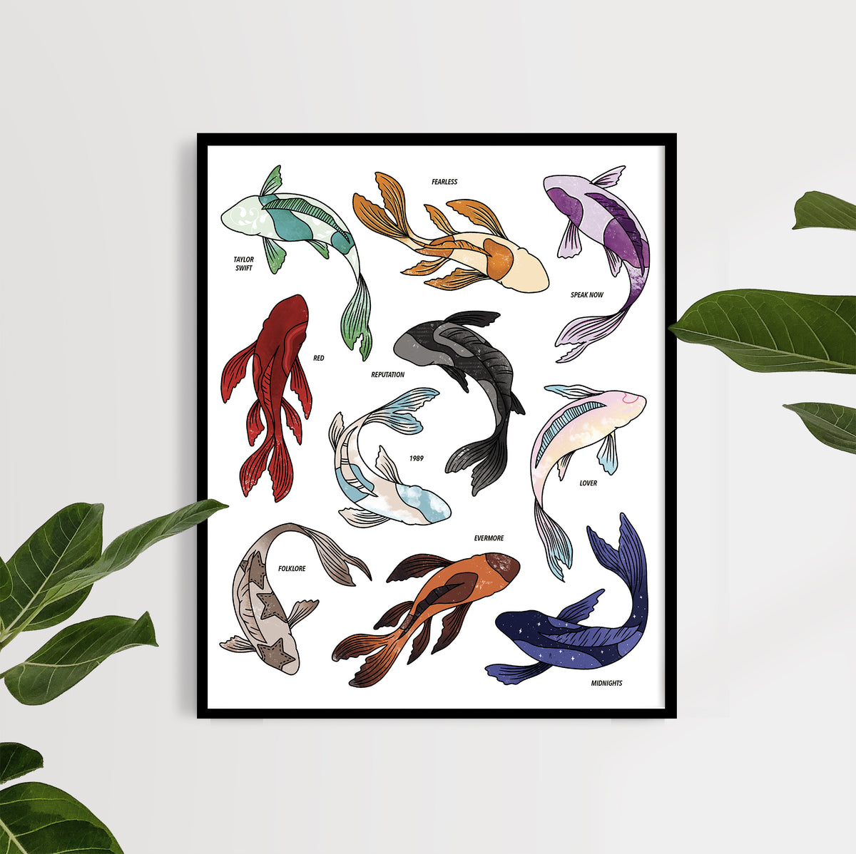Taylor Swift Albums as Koi Fish - Physical Print – ekelleydesign